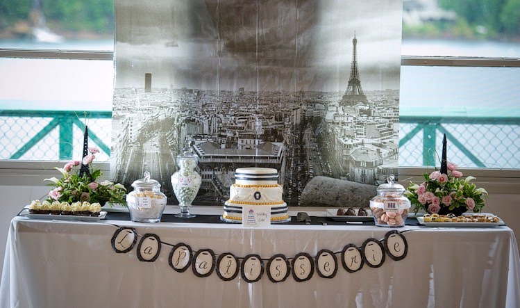 Icing Designs: Parisian wedding dessert table
